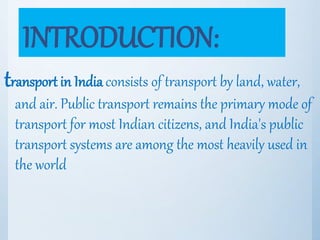 Geography project ON TRANSPORTATION | PPTX