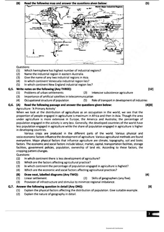 GEOGRAPHY QUESTION PAPER.pdf HSC GEOGRAPHY QUESTION PAPER | PDF
