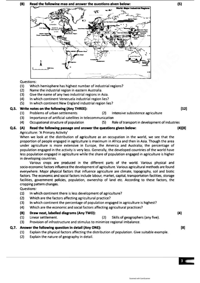 GEOGRAPHY QUESTION PAPER.pdf HSC GEOGRAPHY QUESTION PAPER | PDF