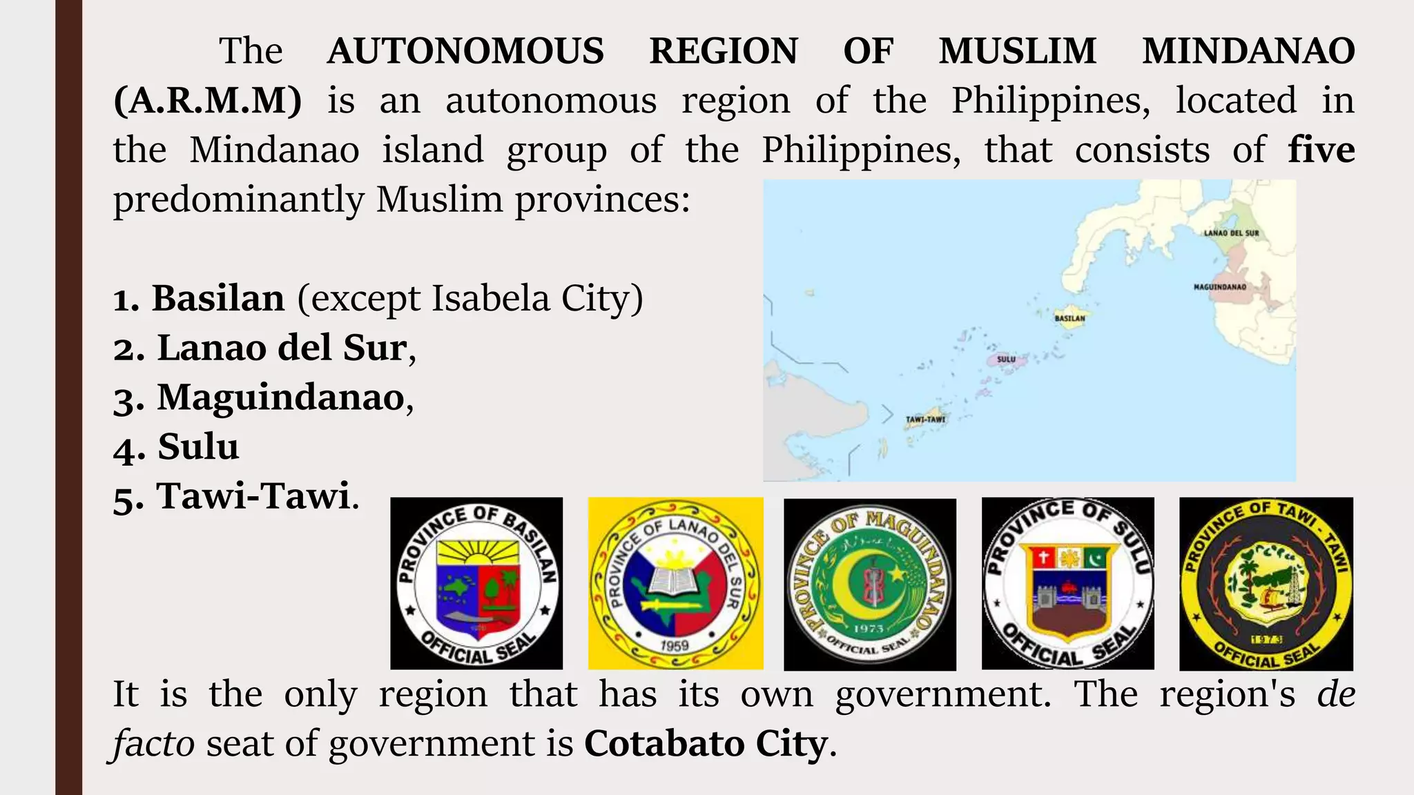 REGION 14: BANGSAMORO AUTONOMOUS REGION OF MUSLIM MINDANAO | PPTX