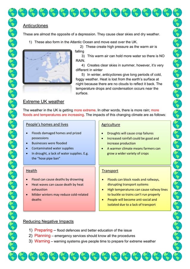 Geography revision weather and climate | DOCX
