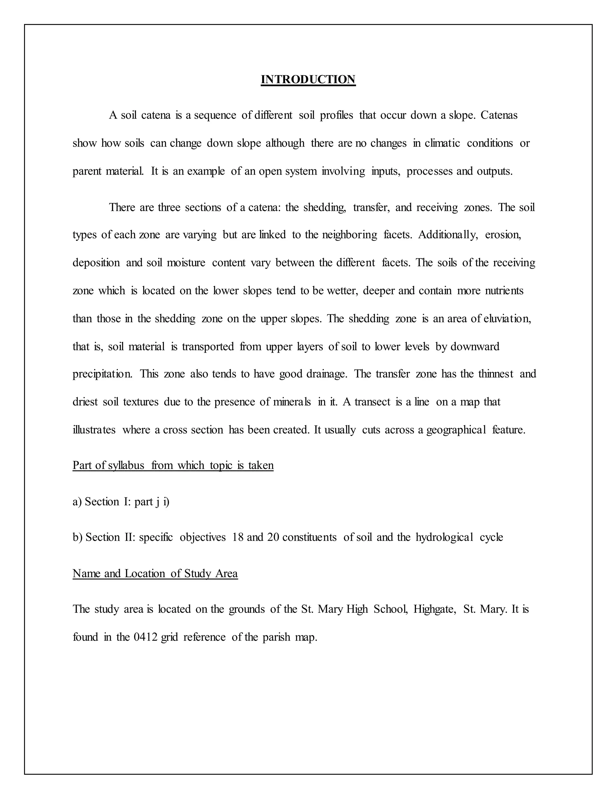 Geography CSEC SBA | DOCX