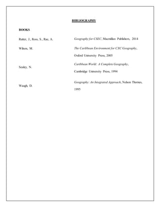 Geography CSEC SBA | DOCX