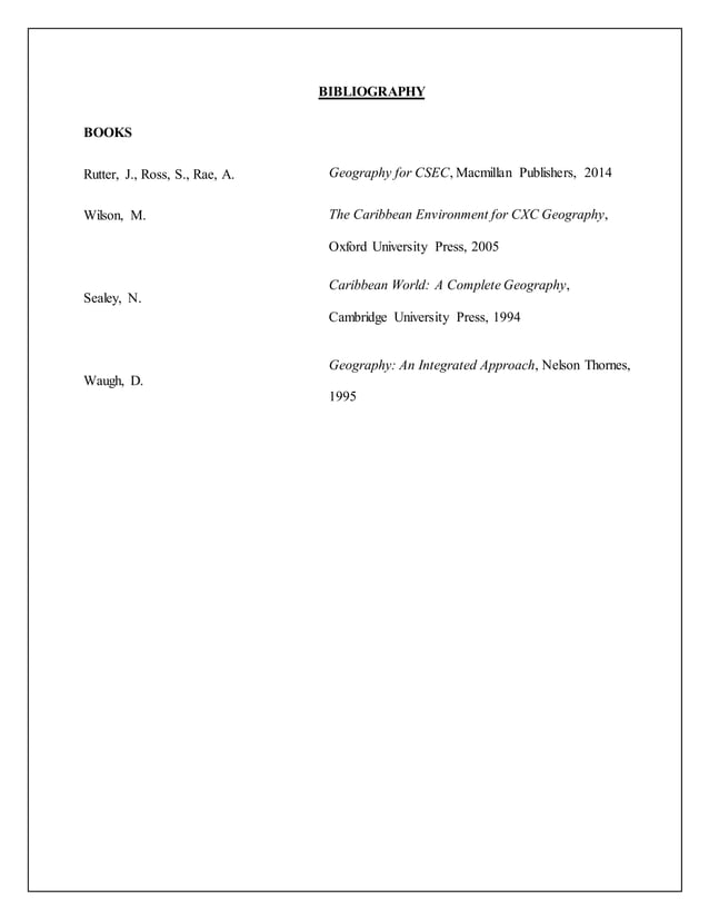 Geography CSEC SBA | DOCX | Geography | Science