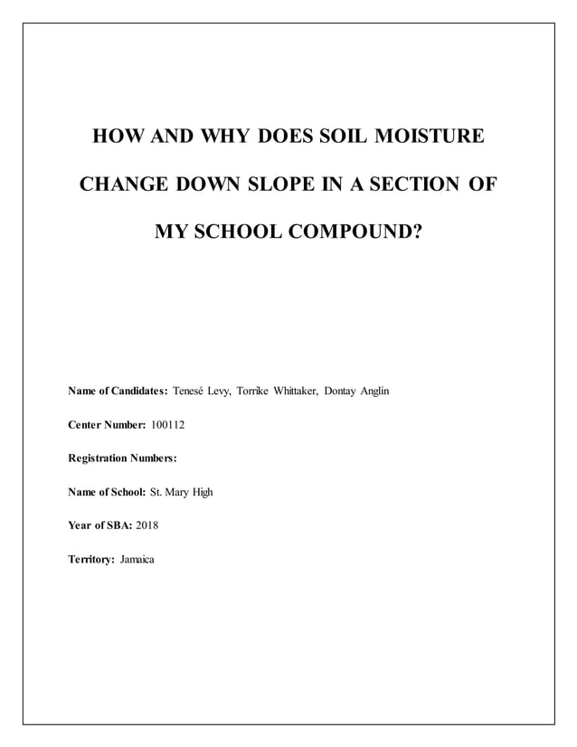 Geography CSEC SBA | DOCX | Geography | Science