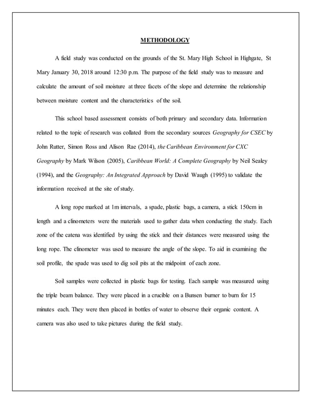 Geography CSEC SBA | DOCX | Geography | Science