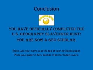 Geography scavenger hunt | PPTX