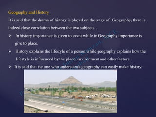 B.Ed. First Yr. Sem. II Unit 1C Correlation of Geography with other ...