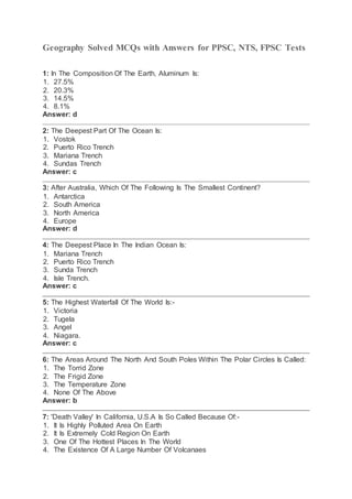 Geography Solved MCQs with Answers for PPSC.docx