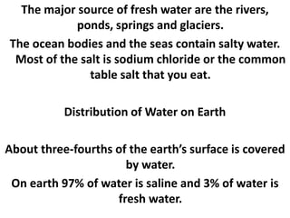 Geography chapter water class 7 notes | PPTX