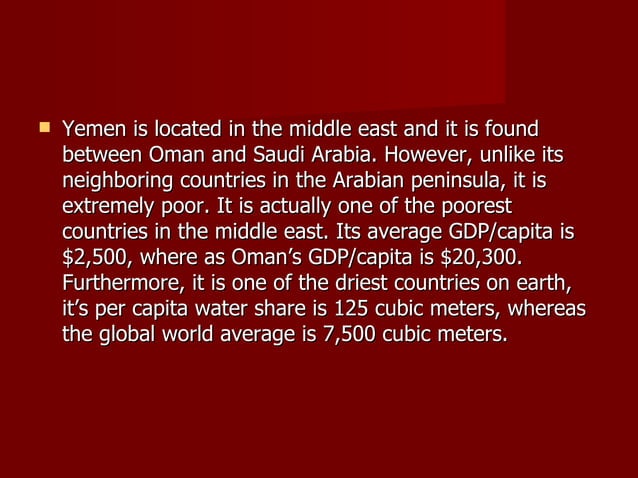 Geography yemen presentation | PPT