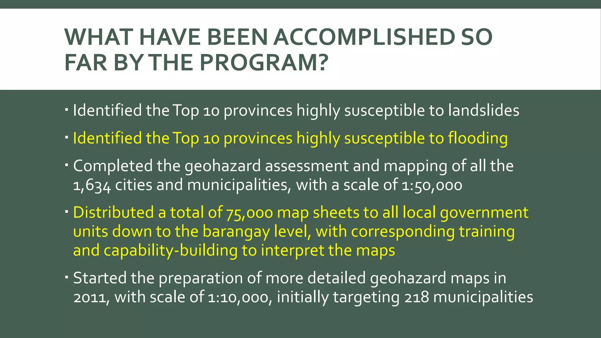 Geohazard mapping and assessment program | PPTX