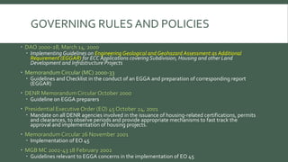 Geohazard mapping and assessment program | PPTX