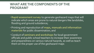 Geohazard mapping and assessment program | PPTX
