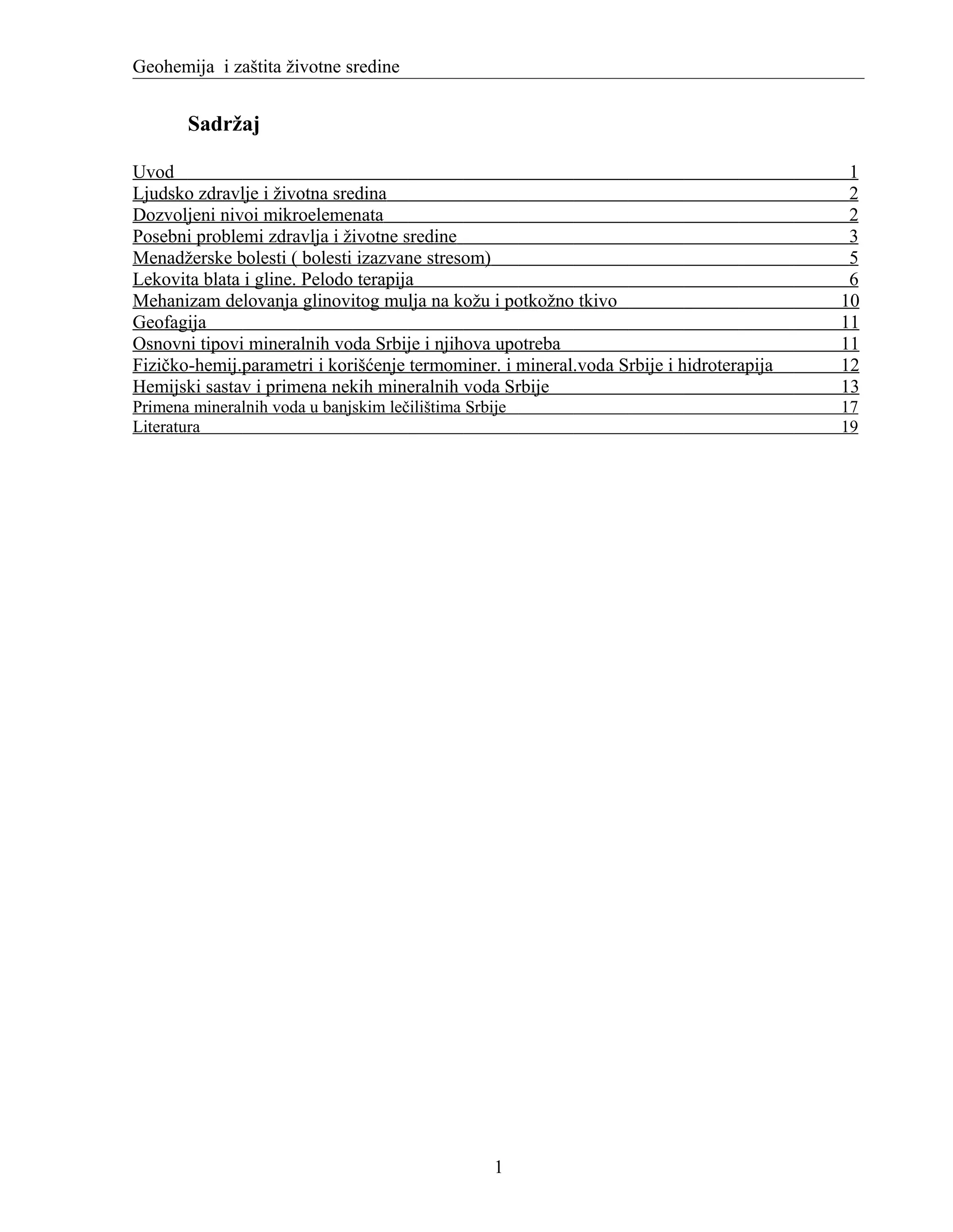 Geohemija i zastita zivotne sredine | PDF