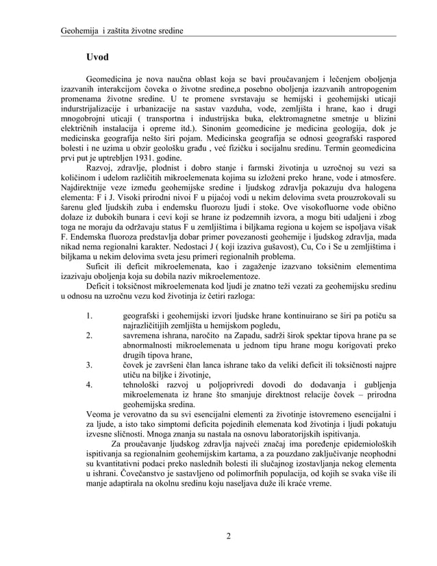 Geohemija i zastita zivotne sredine | PDF