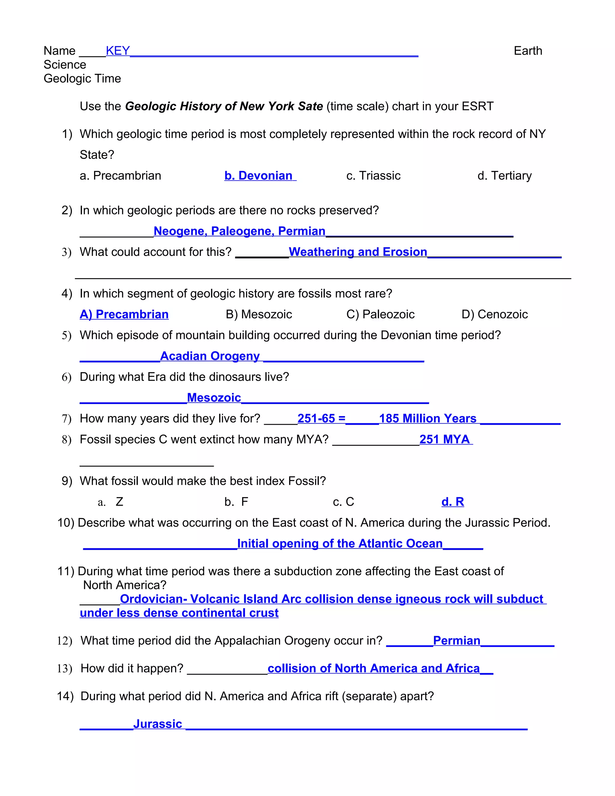 Geo history review sheet answers | DOC