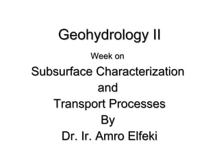 Geohydrology ii (1) | PPT
