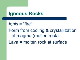 EASC 116 Ch. 3 Igneous Rx | PPT | Geology | Science