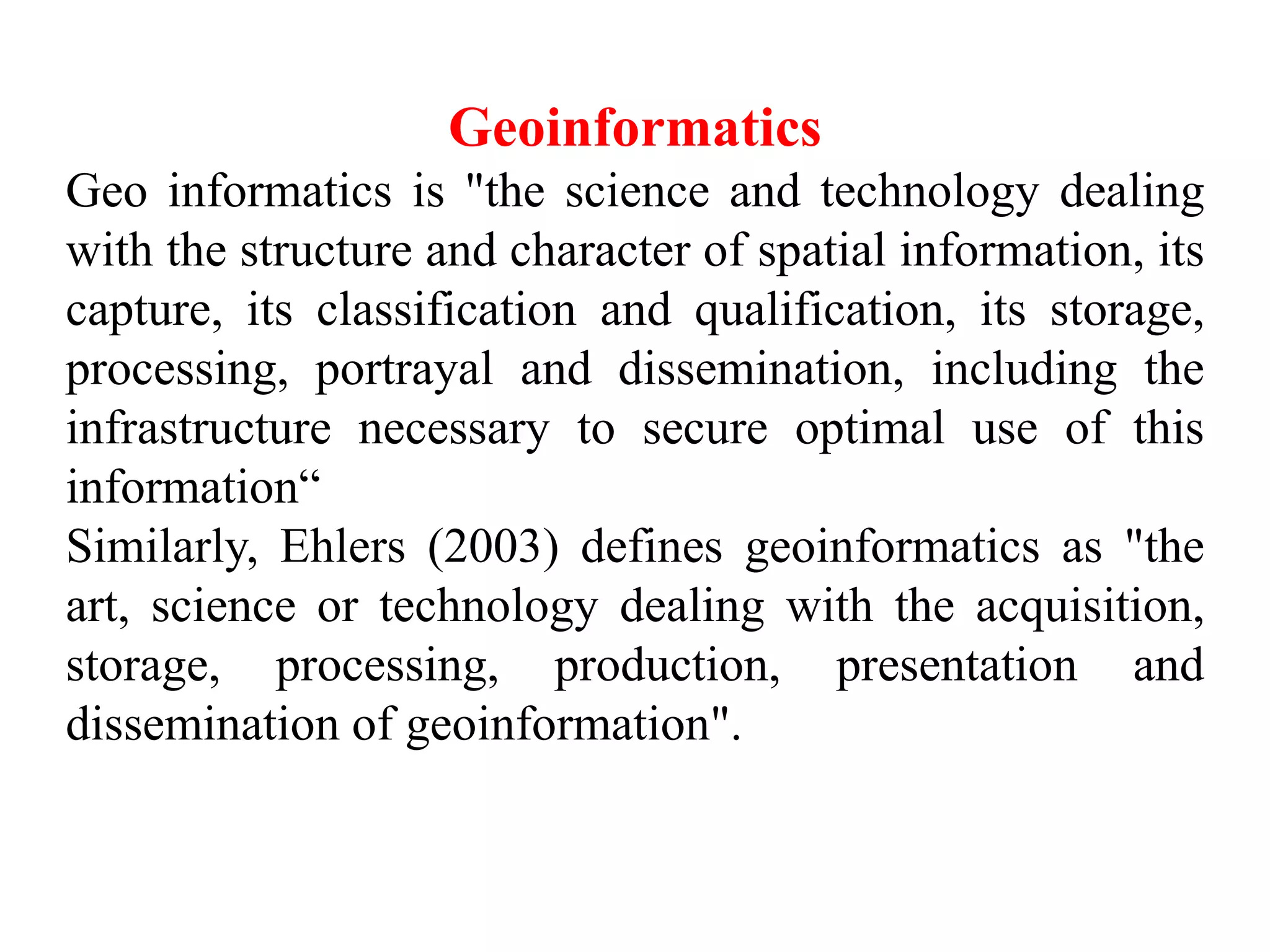 Geoinformatics For Precision Agriculture | PPTX