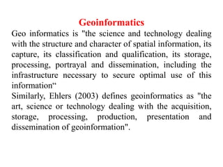 Geoinformatics For Precision Agriculture | PPTX