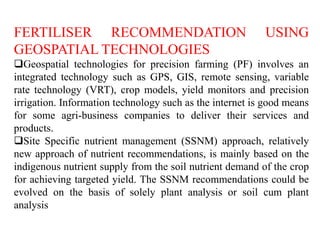 Geoinformatics For Precision Agriculture | PPTX