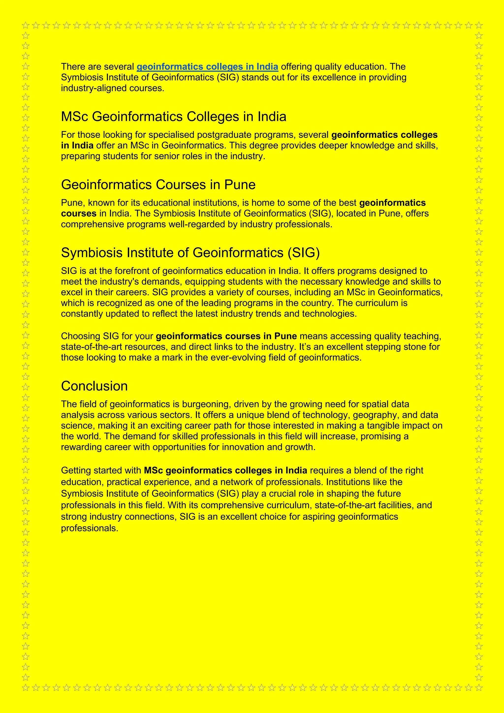 Why Geoinformatics is the Career Path of Tomorrow | PDF