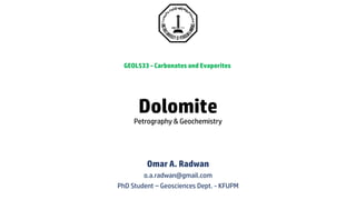 Dolomite; Petrography & Geochemistry | PPT