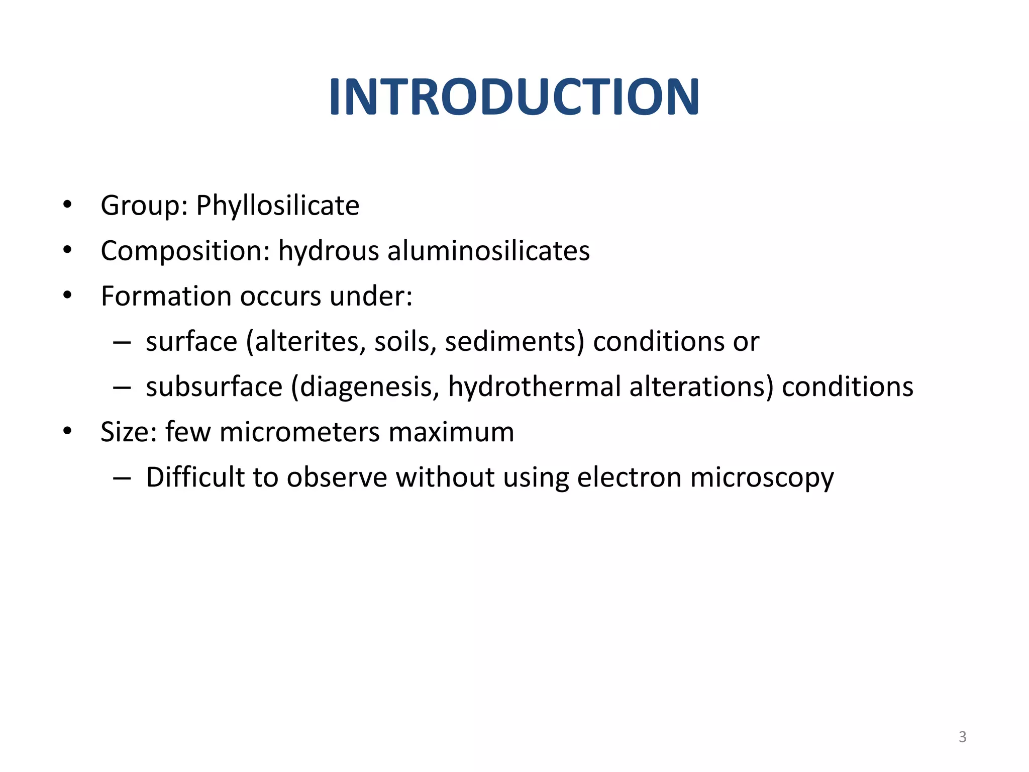 Clay Minerals: Classifications, Identifications, Structures, and ...