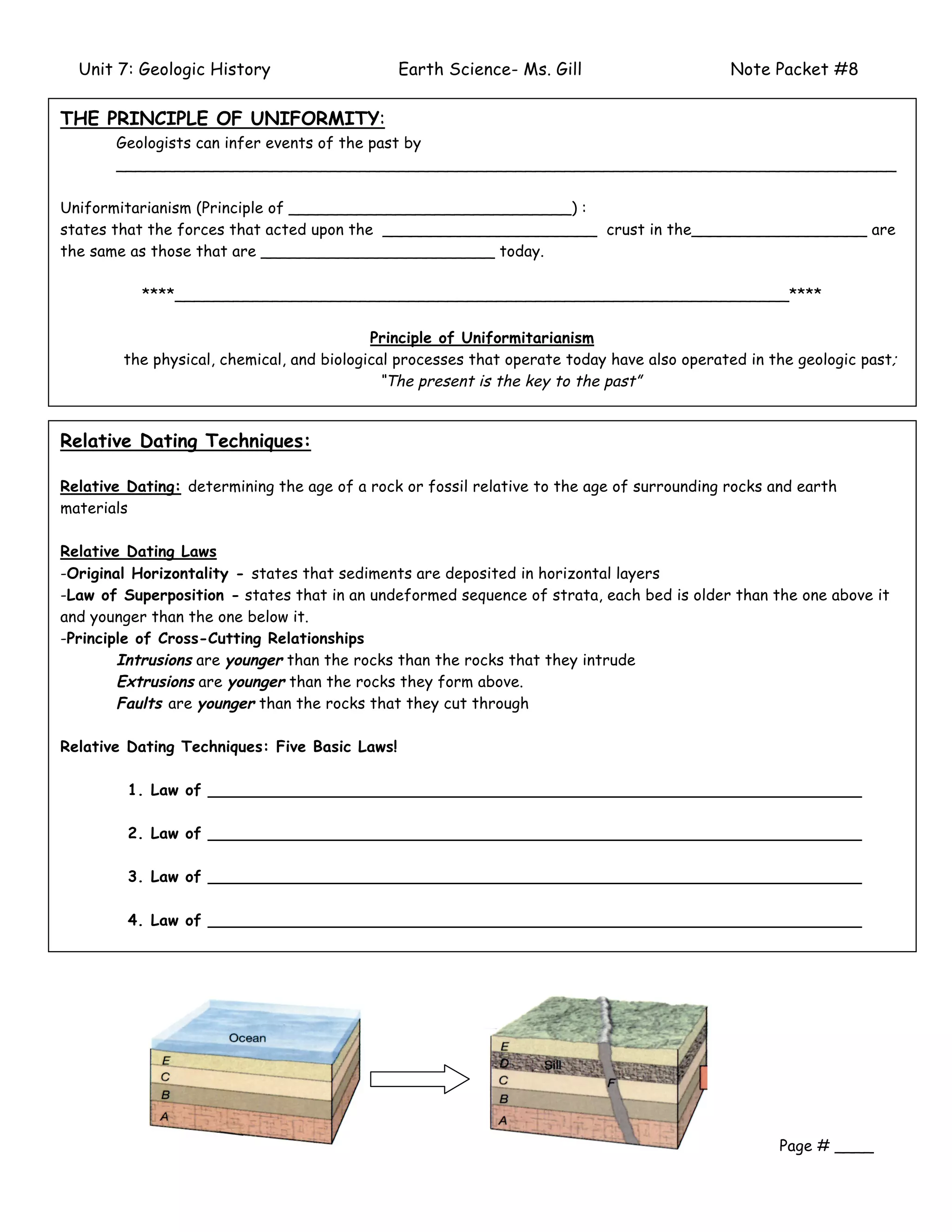 Geologic History Note Packet | PDF