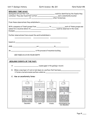 Geologic History Note Packet | PDF
