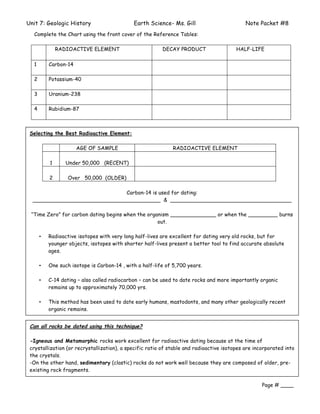 Geologic History Note Packet | PDF