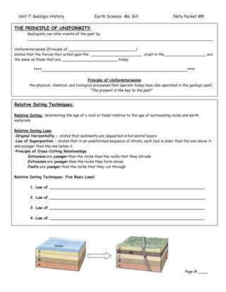 Geologic History Note Packet | PDF
