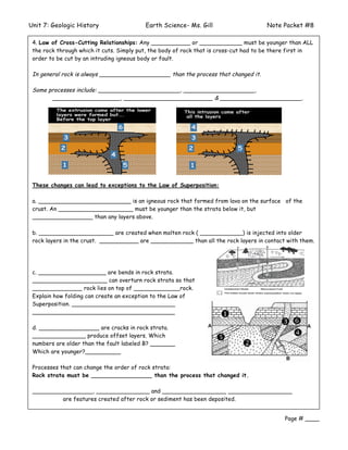 Geologic History Note Packet | PDF