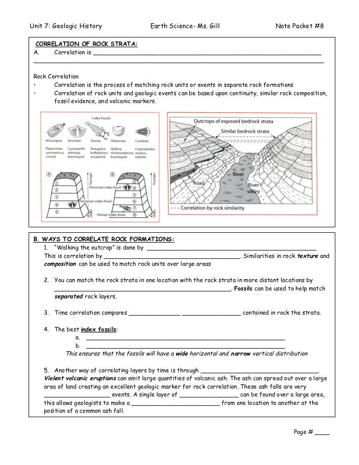 Geologic History Note Packet