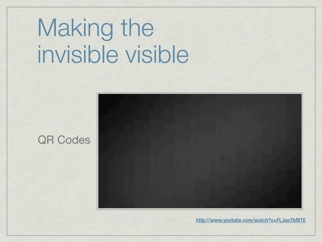 Making the invisible visible QR