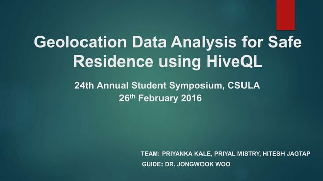 Geolocation analysis using HiveQL | PPT