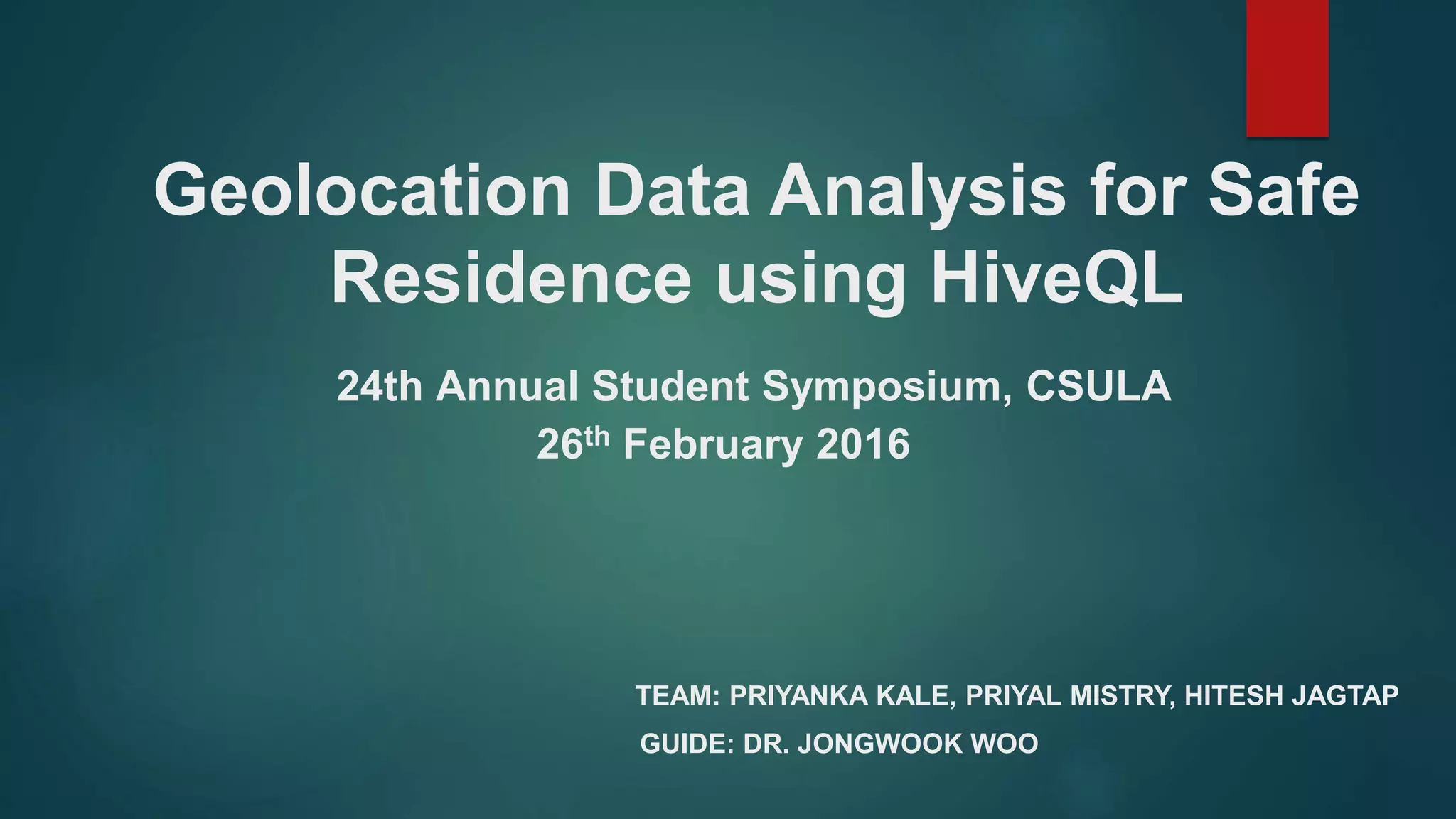 Geolocation analysis using hive ql | PPTX