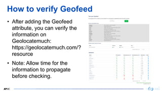 Geolocation and Geofeed Implementation and issues | PDF