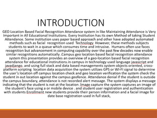 Mini project geo location based facial recognition attendance system in ...