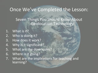 Geolocation lesson slide show | PPT