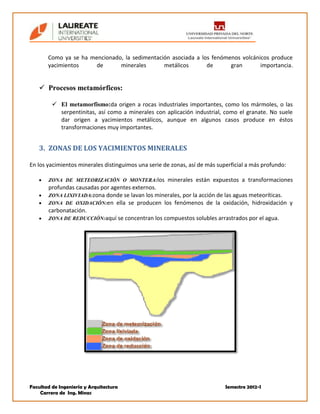 Yacimientos minerales_UPN | PDF