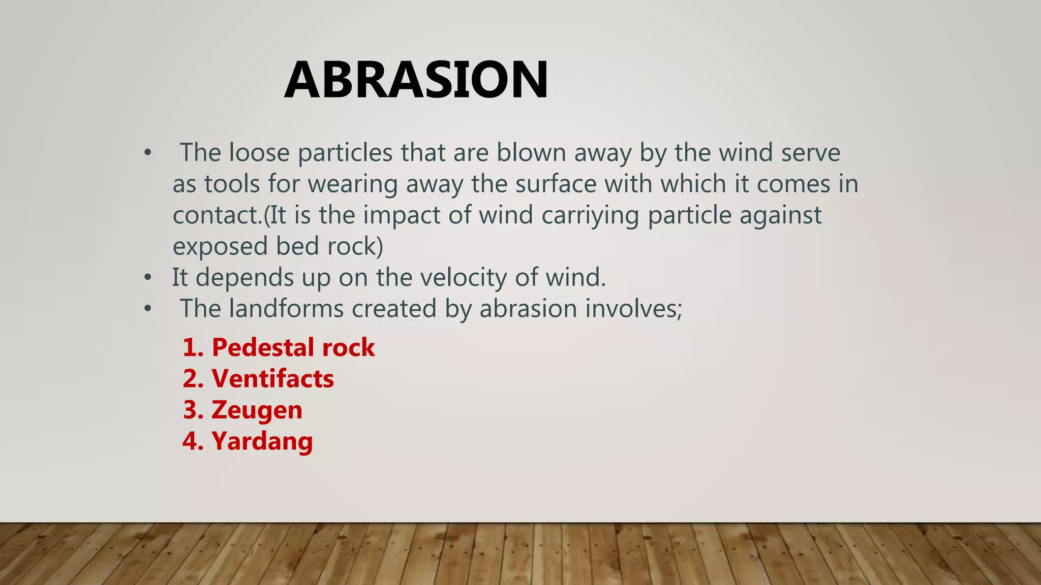 Geological action of wind | PPT