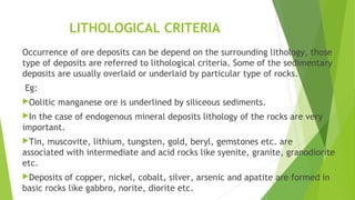 Geological criteria in exploration | PPT