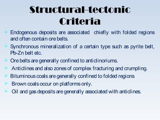 Geological criteria for ore prospecting | PPT