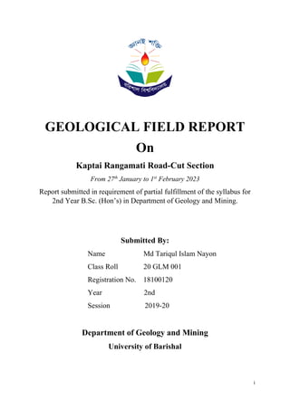 GEOLOGICAL FIELD REPORT On Kaptai Rangamati Road-Cut Section.pdf