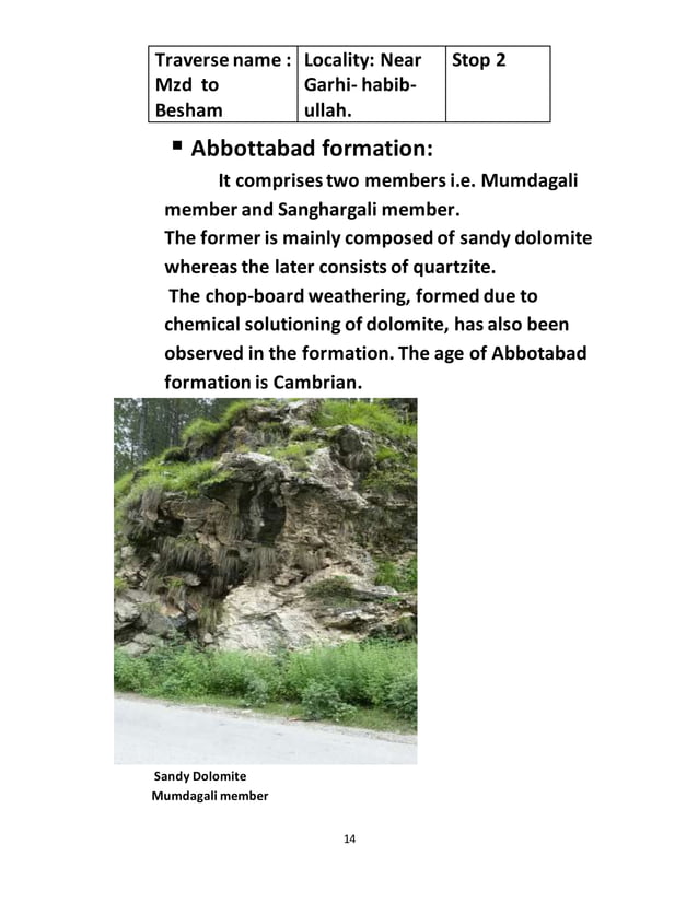 Geological field work report | DOCX | Geography | Science