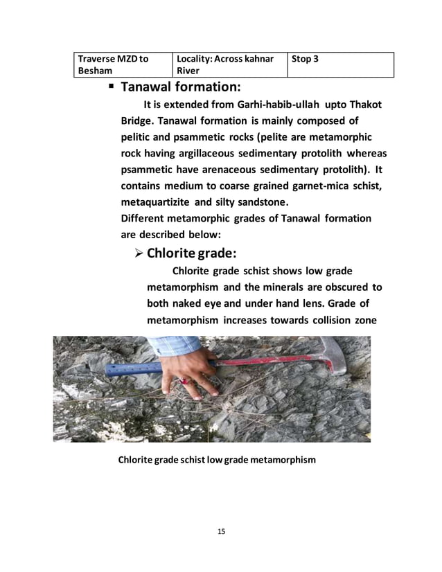 Geological field work report | DOCX | Geography | Science