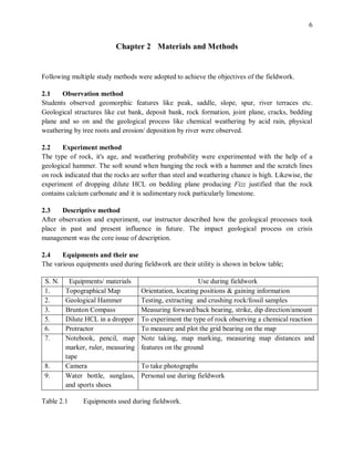 Geological fieldwork report | PDF
