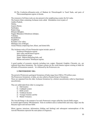 GEOLOGICAL FORMATIONS OF INDIA AND INDIA | PDF